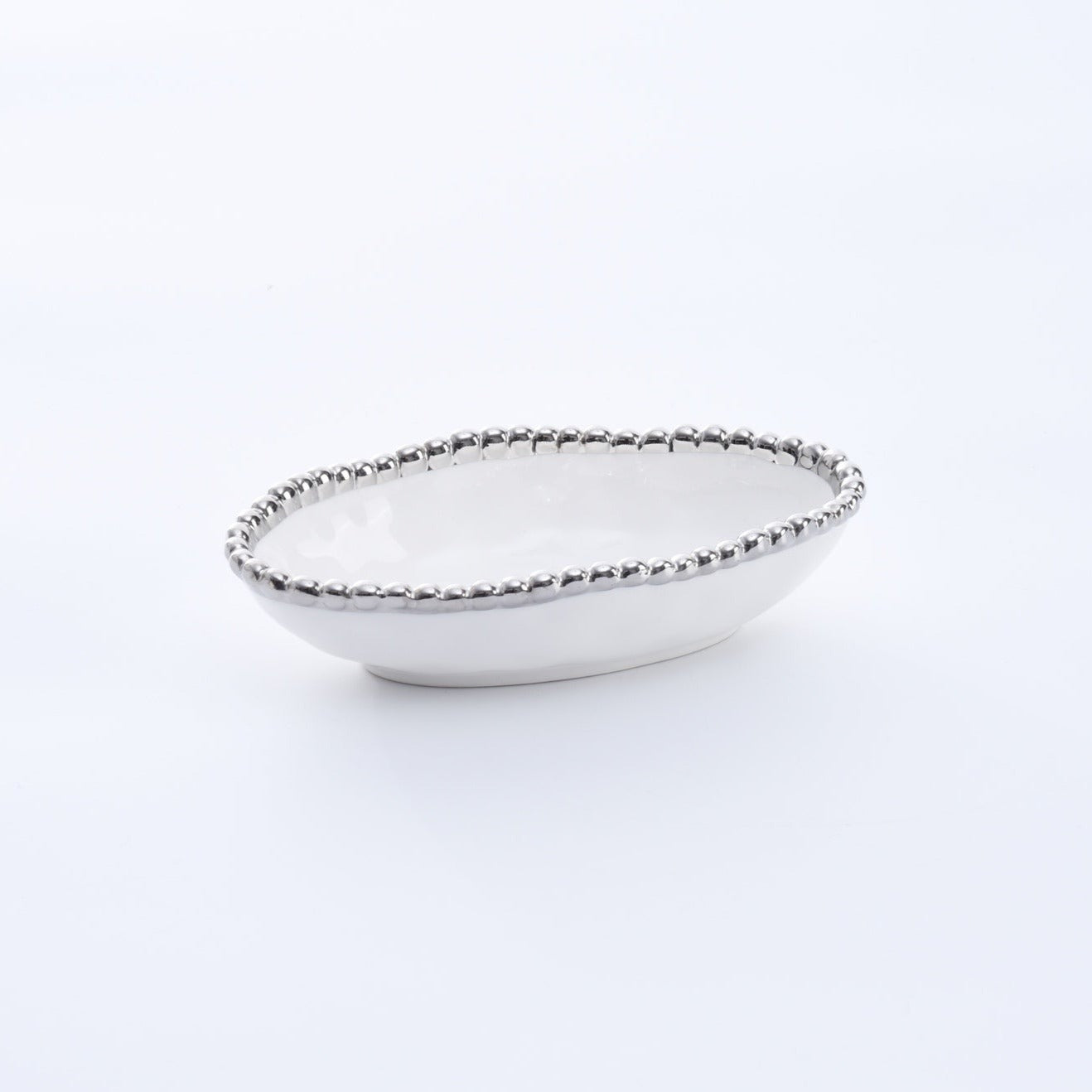 Pampa Bay Salerno Long Condiment Bowl - White/Silver – Daisy Lane Gifts LLC